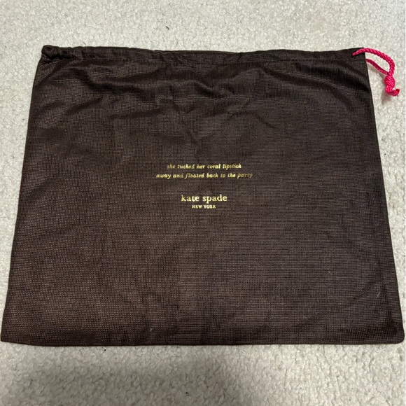 kate spade | Bags | Kate Spade Drawstring Dust Bag Brown With Gold ...
